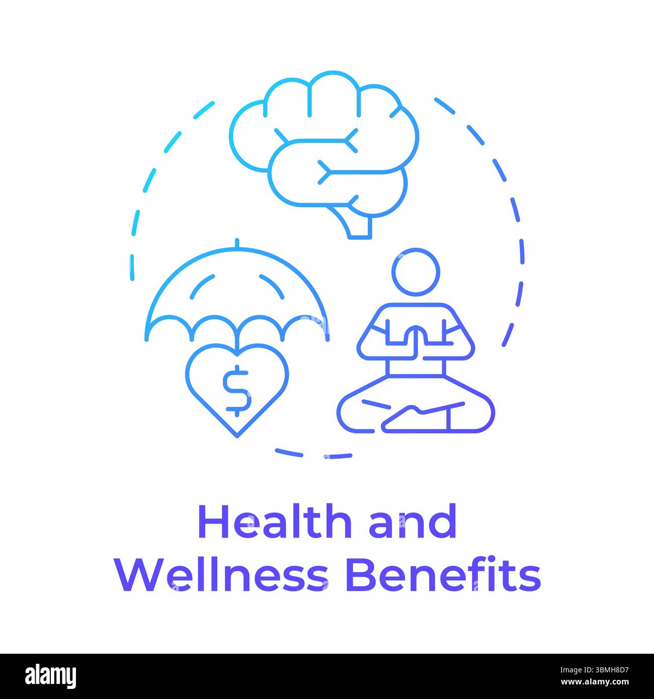 Heath and wellness benefits blue gradient concept icon Stock Vector ...