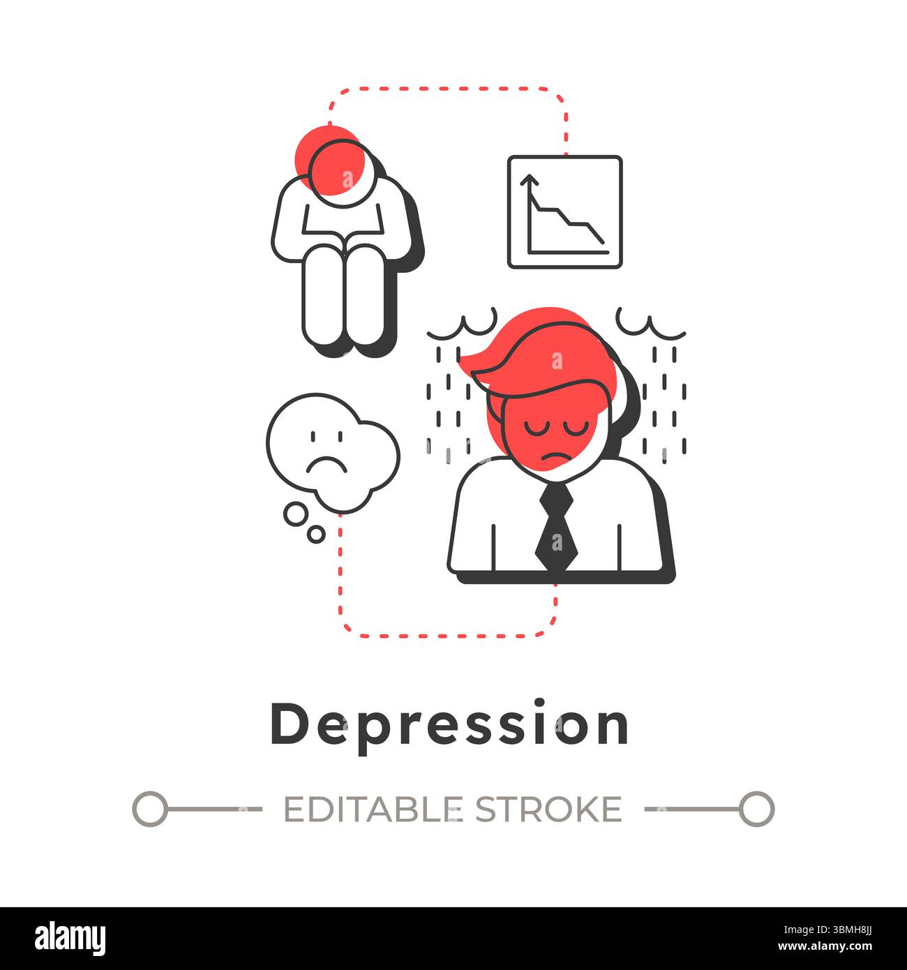 Depression modern linear concept icon Stock Vector Image & Art - Alamy