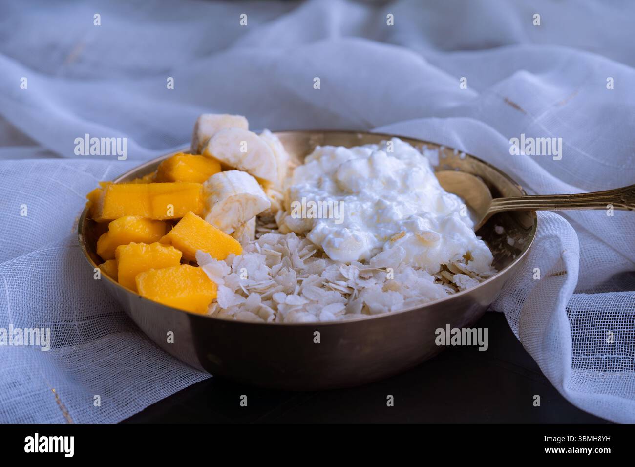 Yogurt & Rice Flakes with Mango, Banana – Dahi Chiura, National Paddy ...
