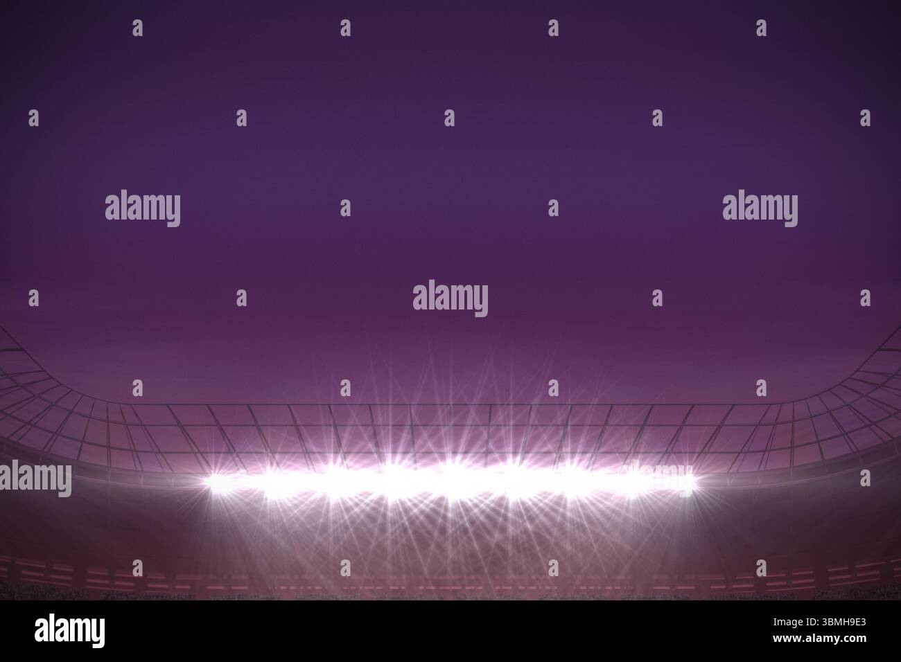 Large football stadium with spotlights under purple sky Stock Photo - Alamy