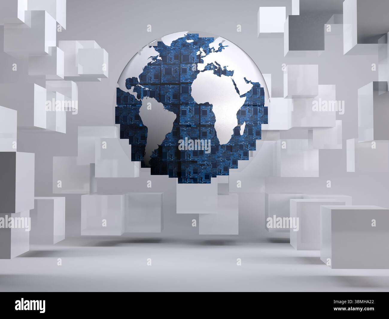 Globe digital data on wireframe hi-res stock photography and images - Alamy