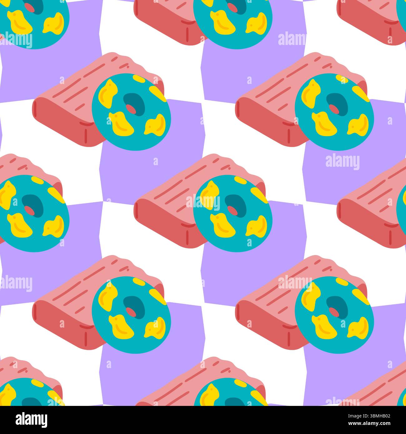 Inflatable Float Summer Pattern Design. Seamless pattern with cartoon ...