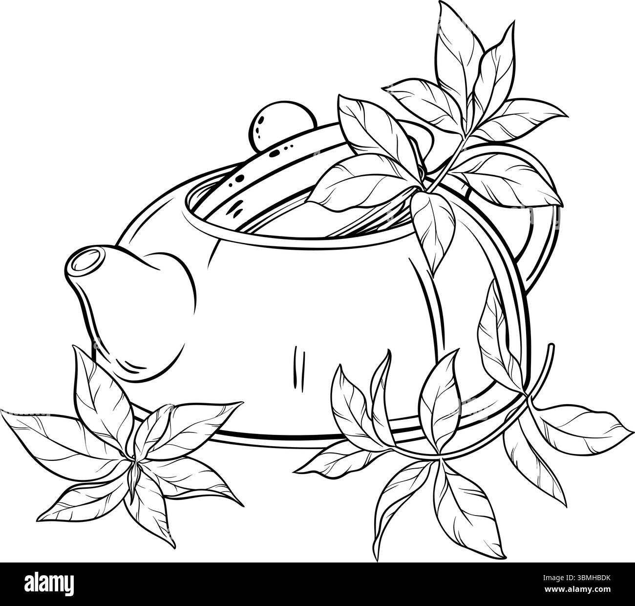 Glass teapot hot black tea Black and White Stock Photos & Images - Alamy