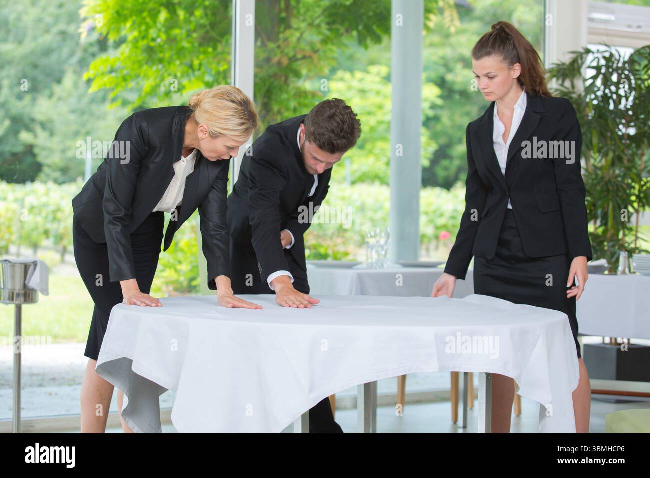 learning how to work in a restaurant Stock Photo - Alamy