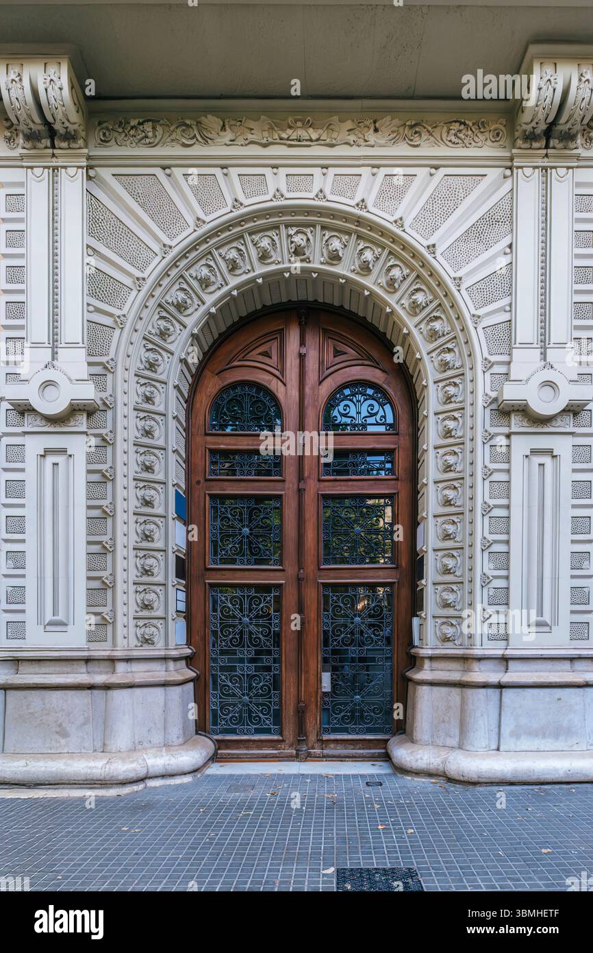Magnificent Barcelona Building Entrance With Intricate Stone Archway ...