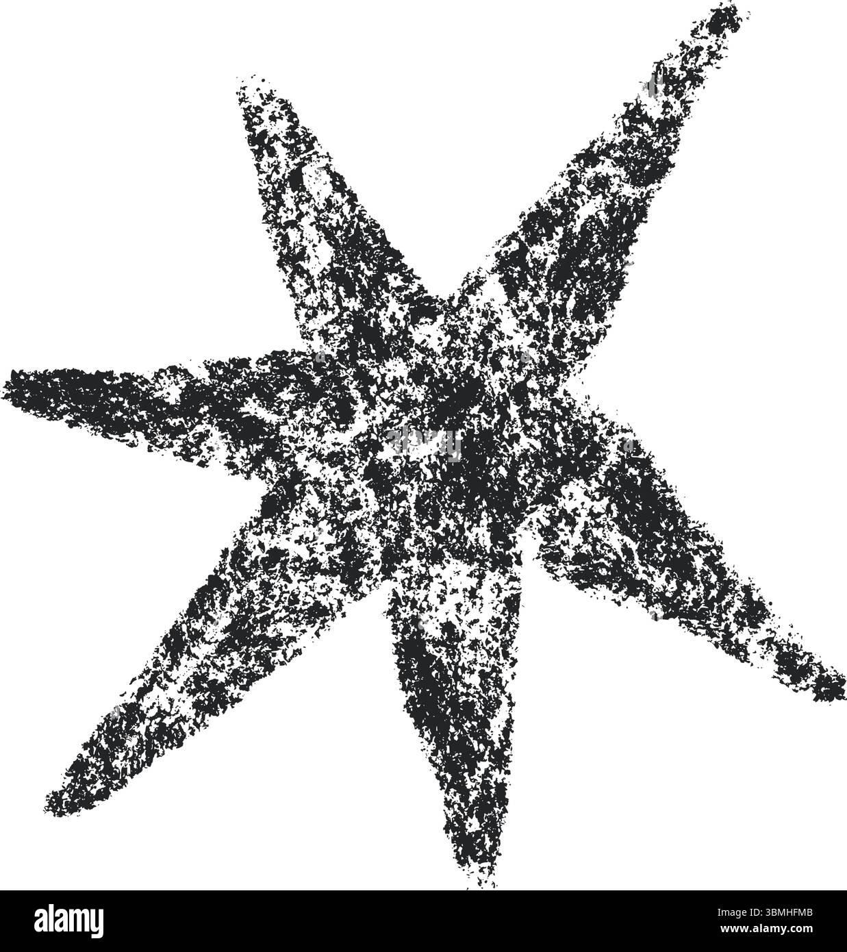 Crayon star drawing. Doodle chalk star symbol. Hand drawn childish ...