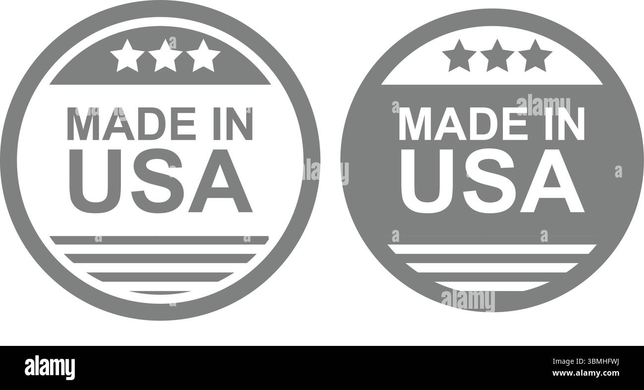 Round Made in USA Stamp with Patriotic Icon Stock Vector Image & Art ...