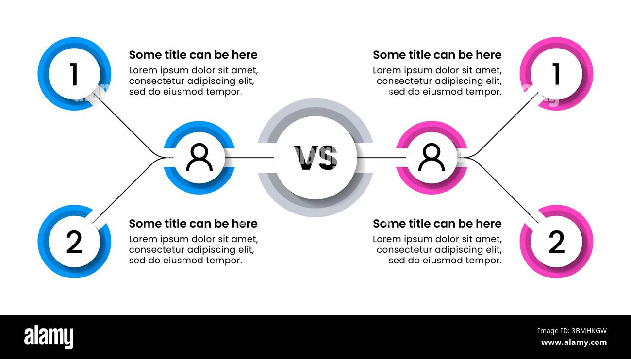 Infographic template with icons and 2 options or steps. Versus concept ...