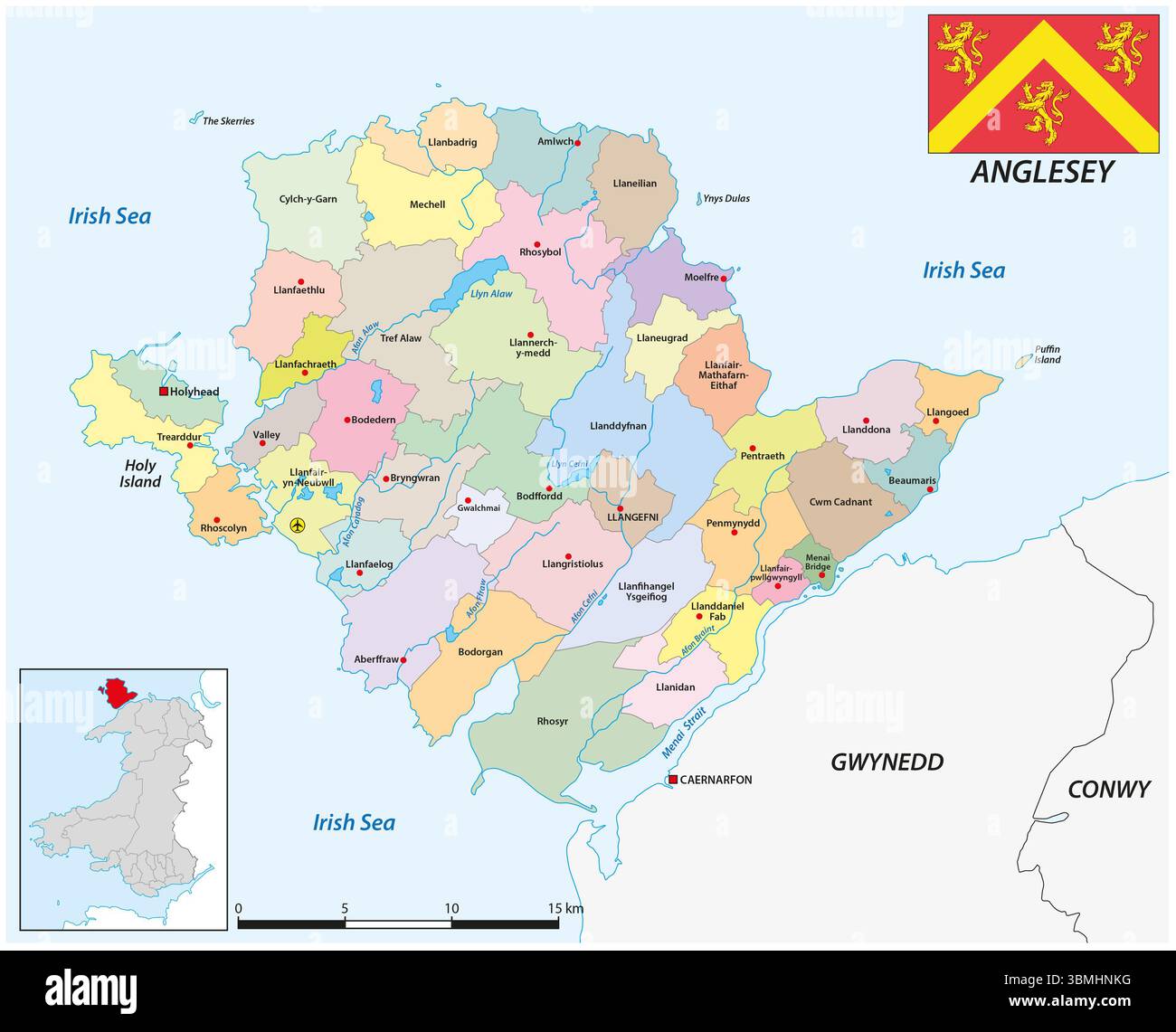 Map of anglesey hi-res stock photography and images - Alamy