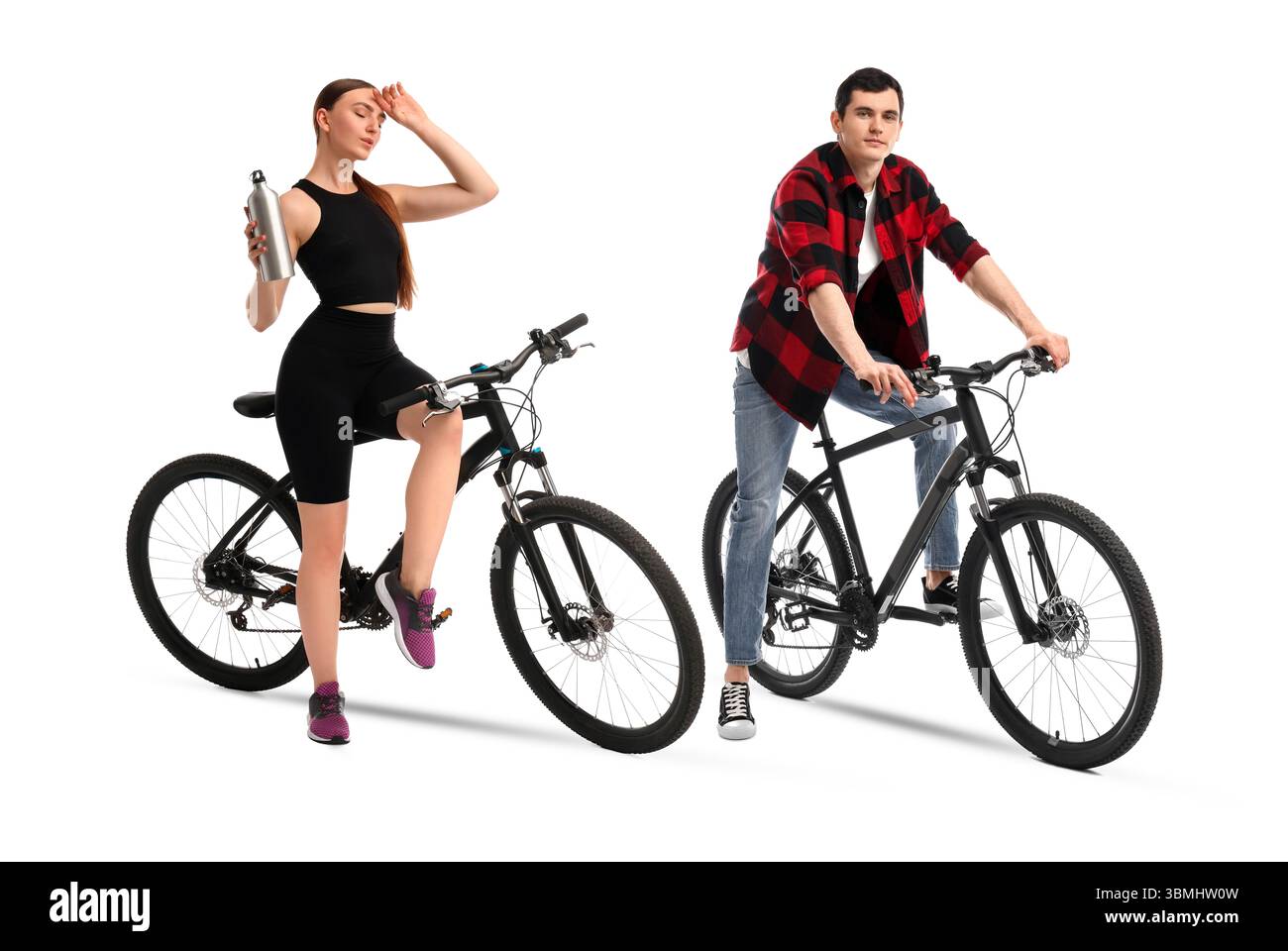 Biker couple man woman Cut Out Stock Images & Pictures - Alamy