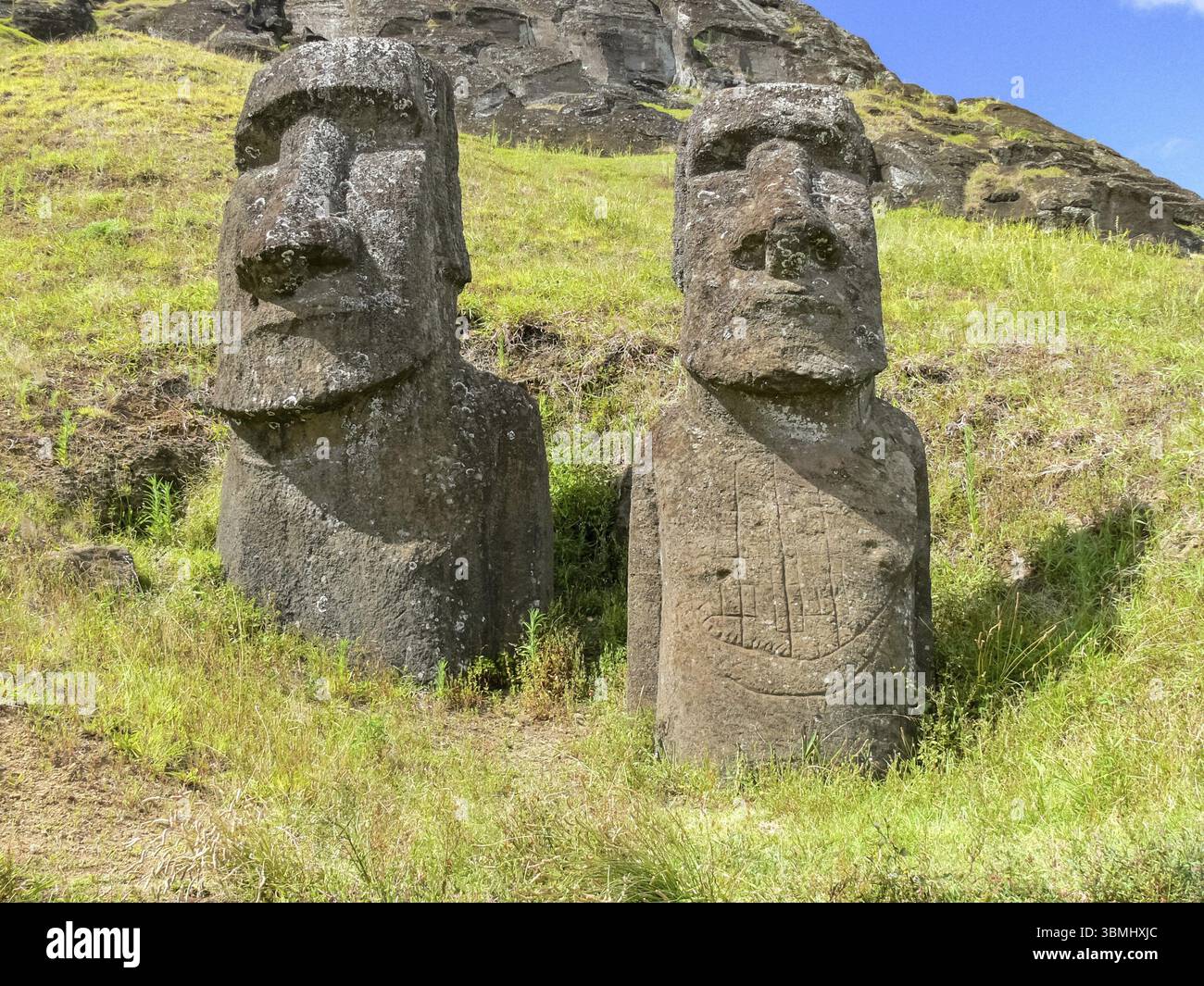 Statues of the gods of Easter Island. Ancient statues of ancient ...