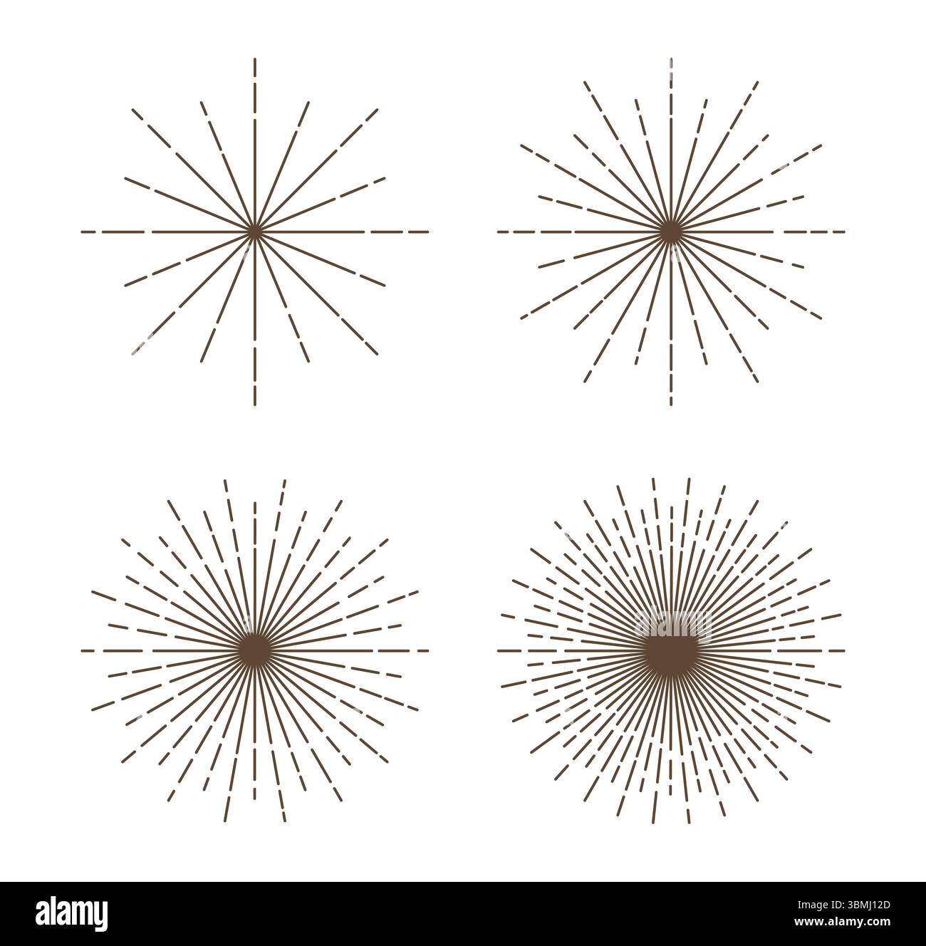 Simple thin line sunburst rays. Vintage sunburst, explosion, sunlight ...