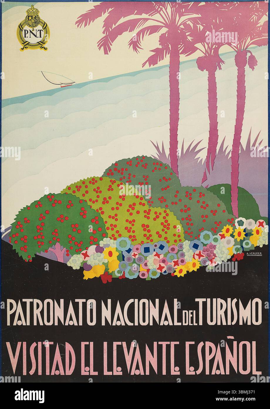 Vintage Spanish Advertising Poster. Tourism of the Levante region of ...