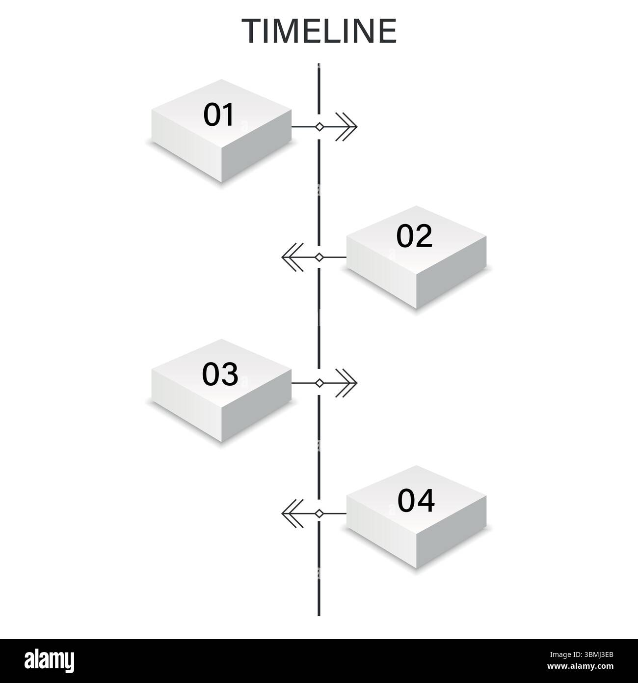 Clean vertical timeline showing four numbered steps using isometric ...