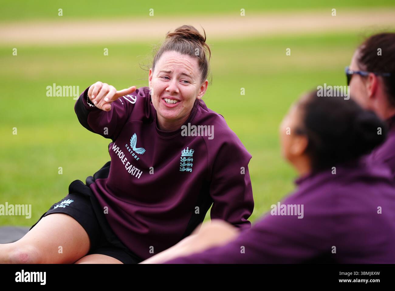 England's Linsey Smith during a nets session at Trent Bridge ...