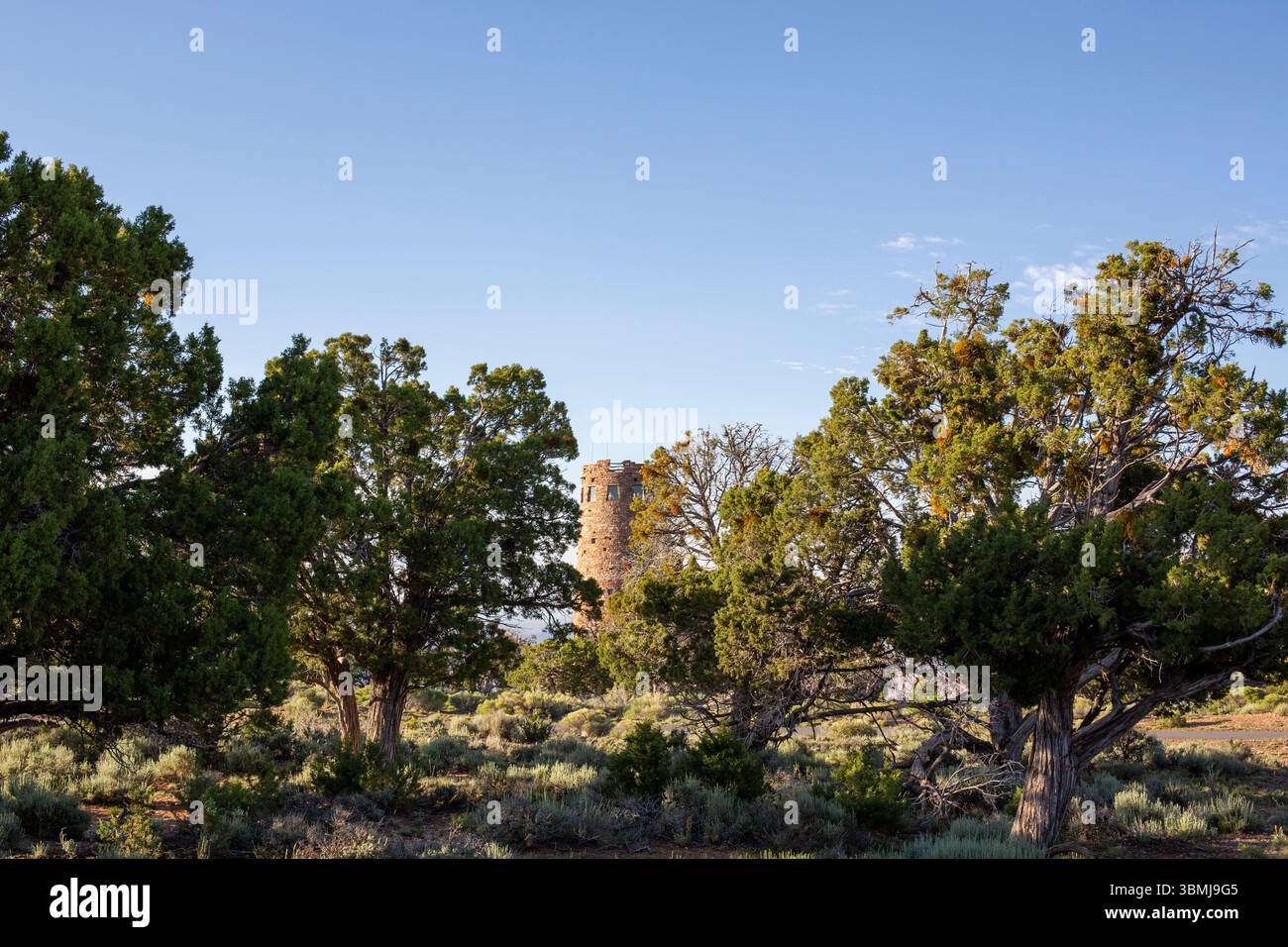 Mary Colter Watchtower at the Grand Canyon Desert View Stock Photo - Alamy