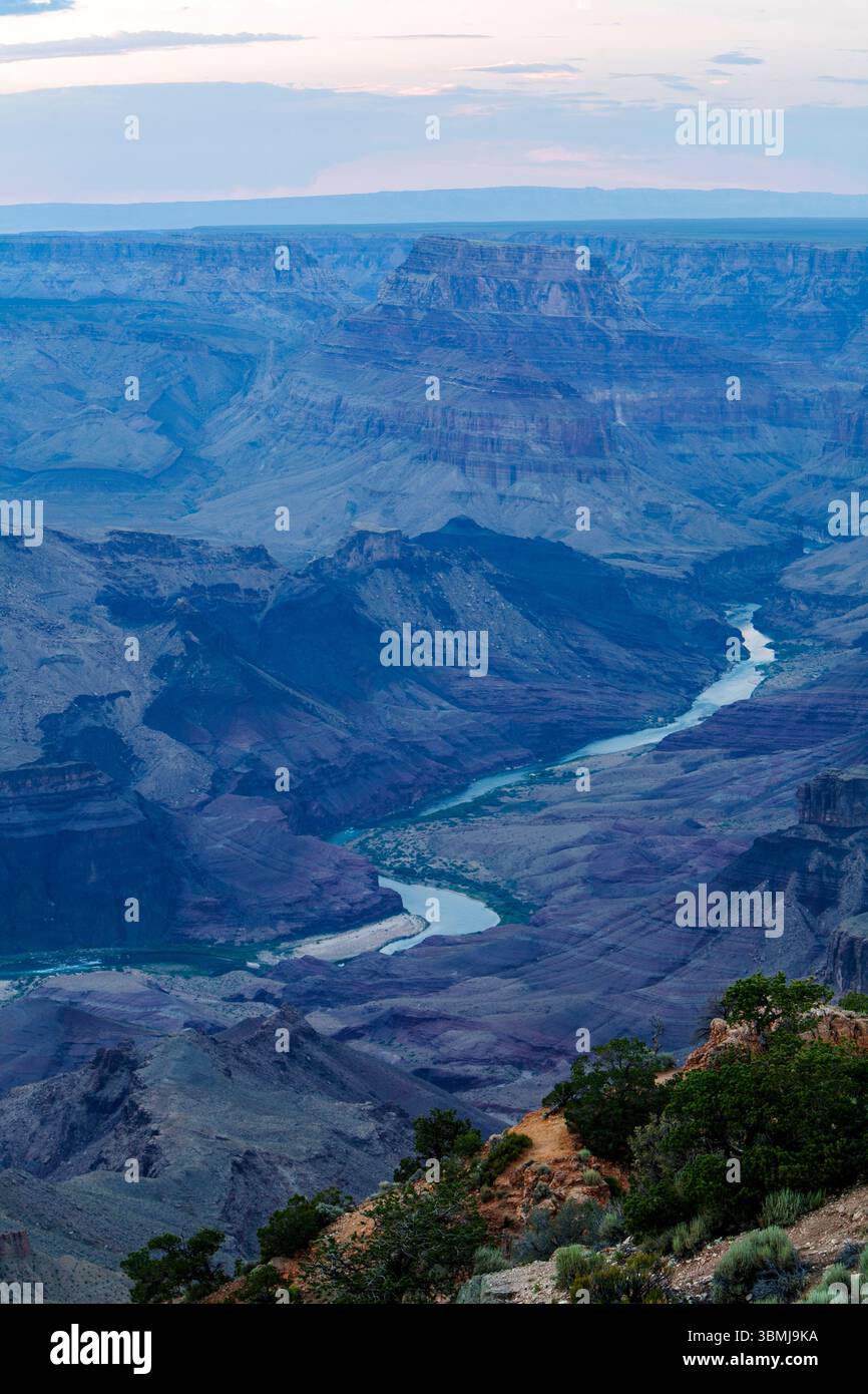 Rugged terrain carved by Colorado River in the Grand Canyon Stock Photo ...
