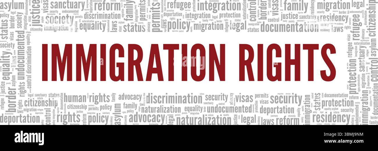 Immigration Rights word cloud conceptual design isolated on white ...