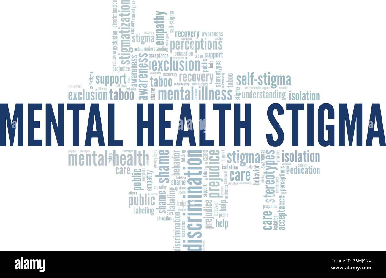 Mental Health Stigma word cloud conceptual design isolated on white ...