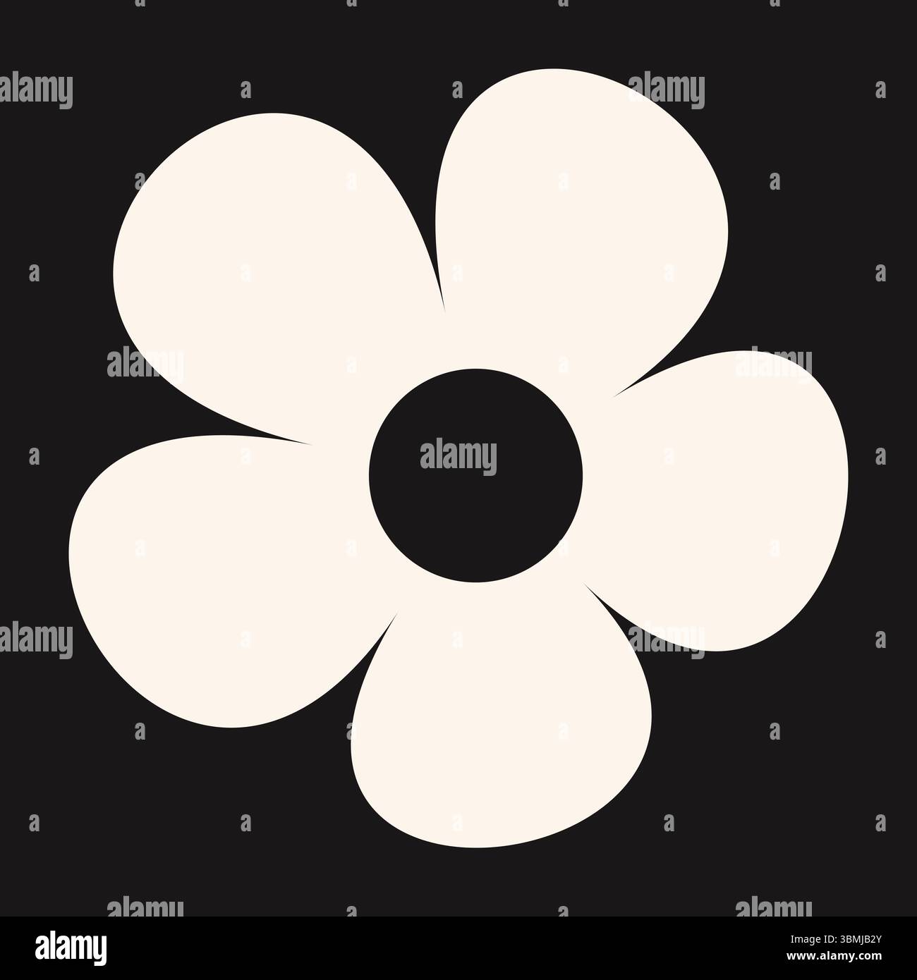 Stylized daisy illustration with flat petals and a sleek floral ...
