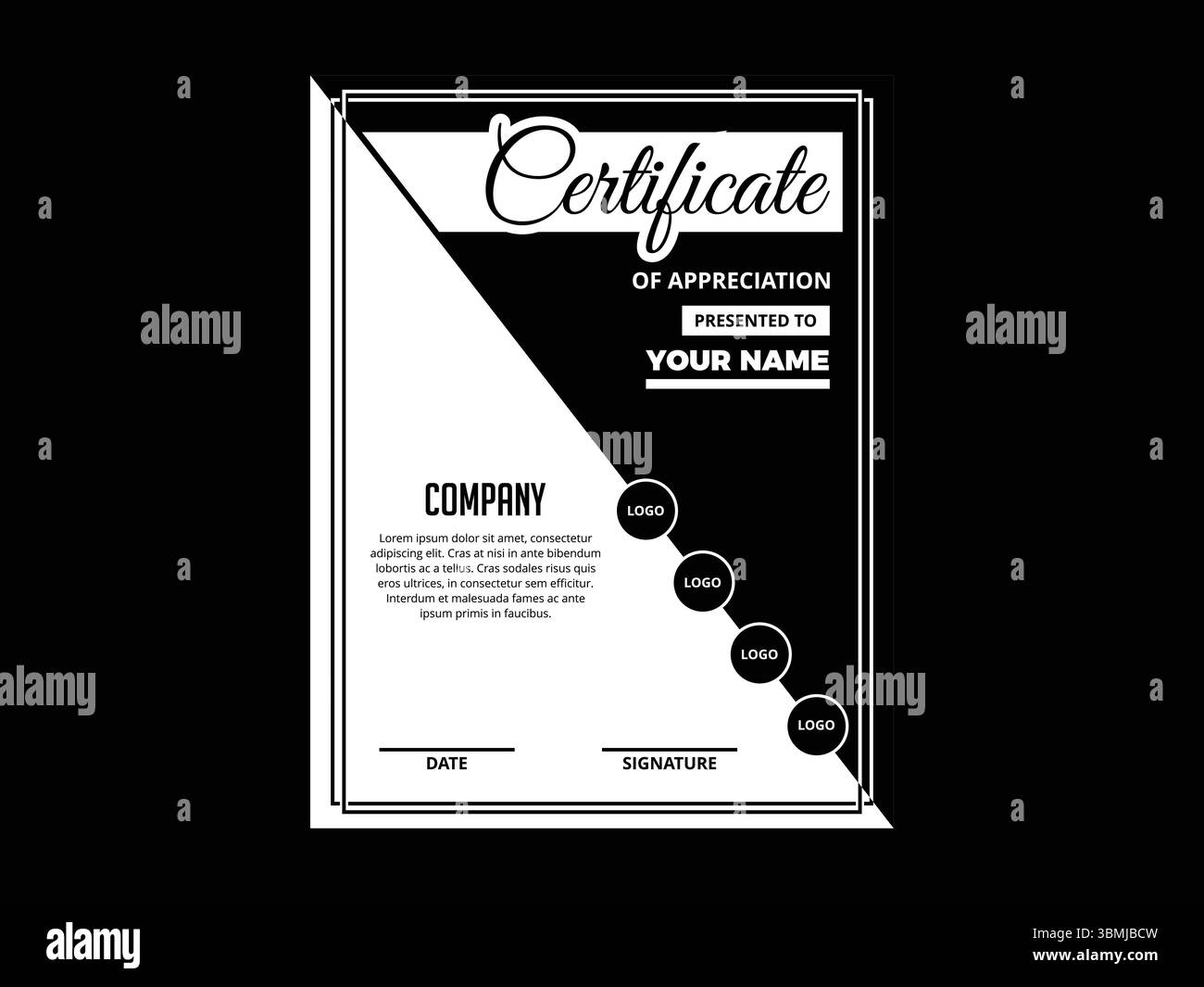 Professional certificate vector template suitable for diplomas, awards ...