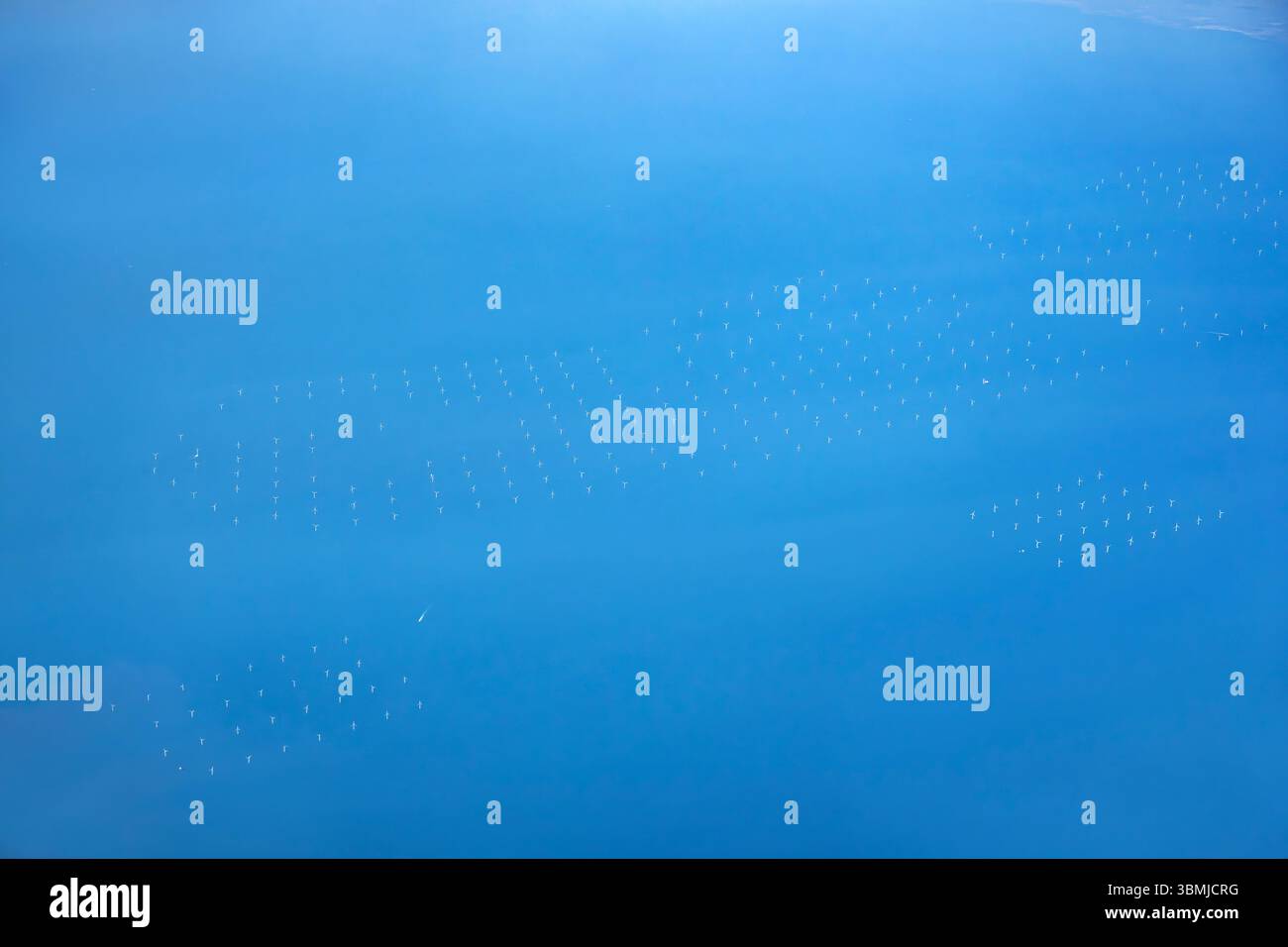 Burbo Bank Offshore Wind Farm in Liverpool Bay, UK taken from above ...