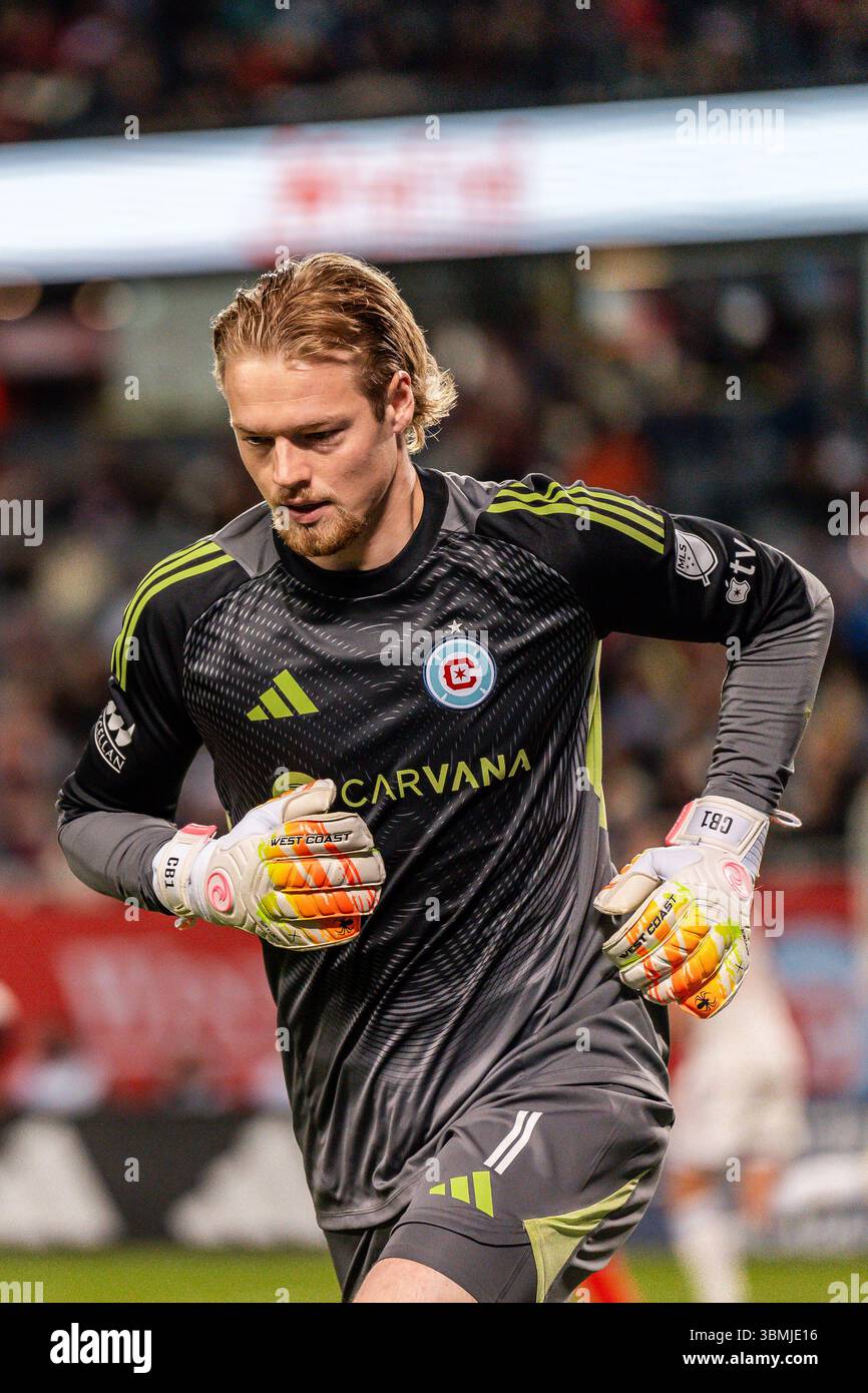 Chicago Fire goal keeper Chris Brady (1) seen in action during the ...