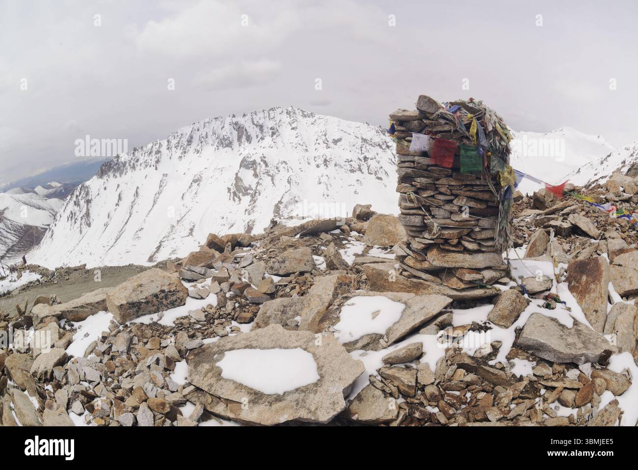 The view from Khardung La pass. This pass is located in the Ladakh ...
