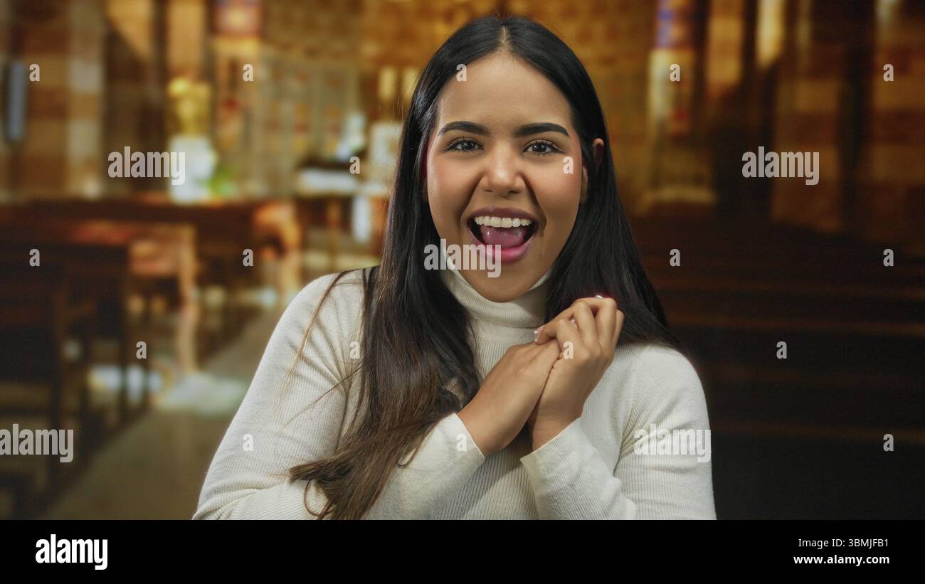Woman smiling indoors church vibrant hi-res stock photography and ...