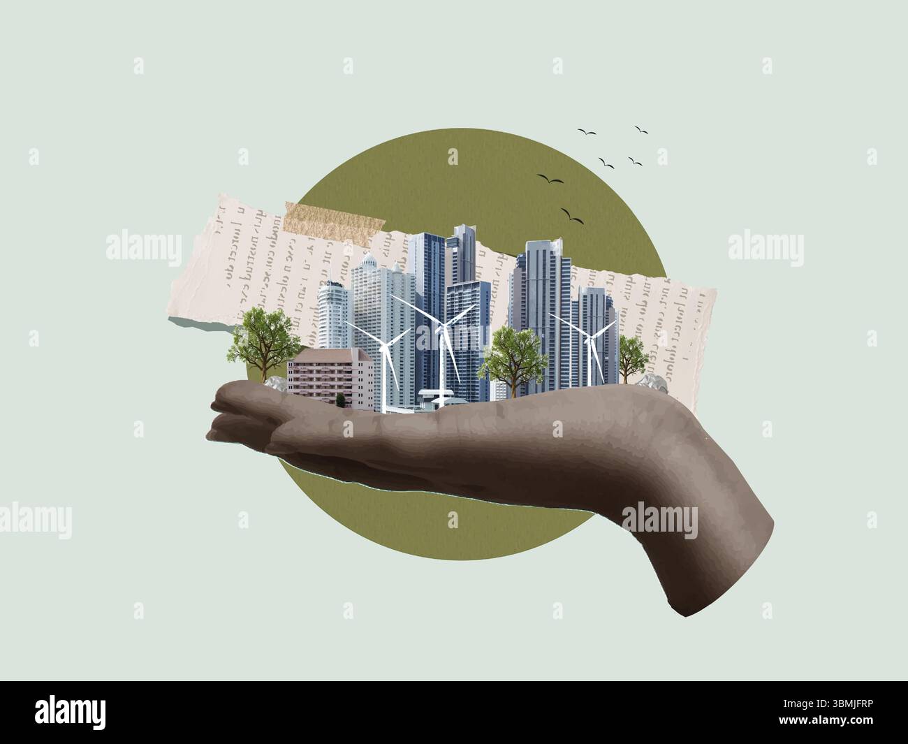Sustainable urban development advocacy in creative format. Vector ...