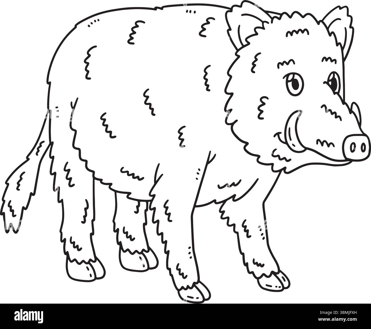 Forest Animal Wild Boar Isolated Coloring Page Stock Vector Image & Art ...