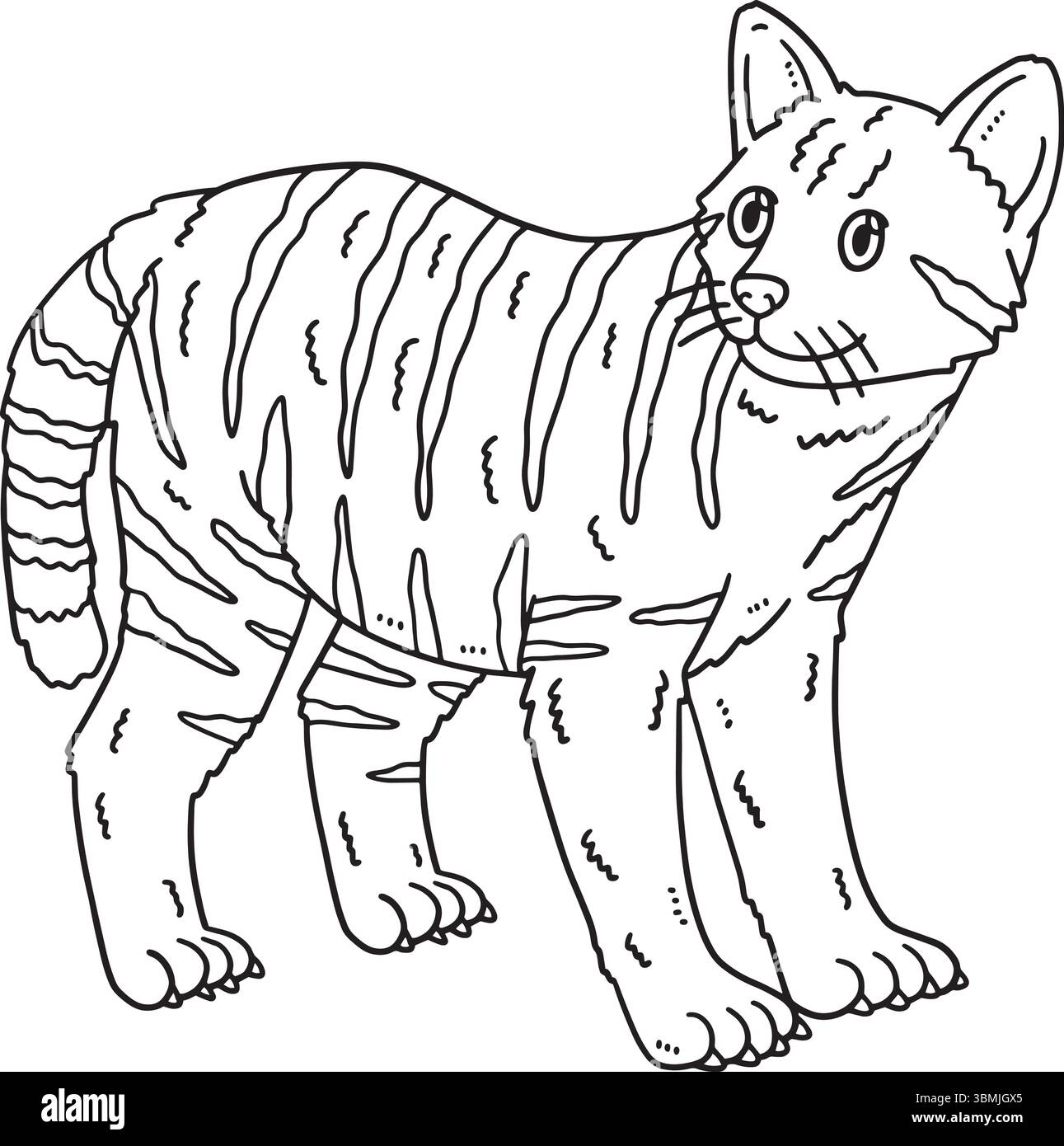 Forest Animal Wildcat Isolated Coloring Page Stock Vector Image & Art ...