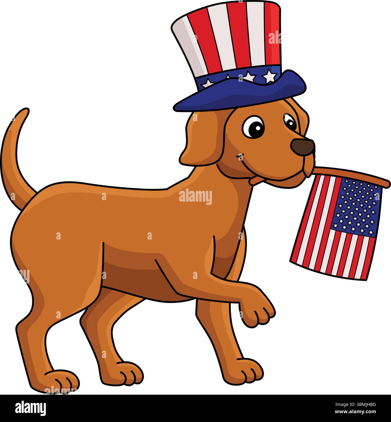 4th of July Dog Celebrating Cartoon Clipart Stock Vector Image & Art ...