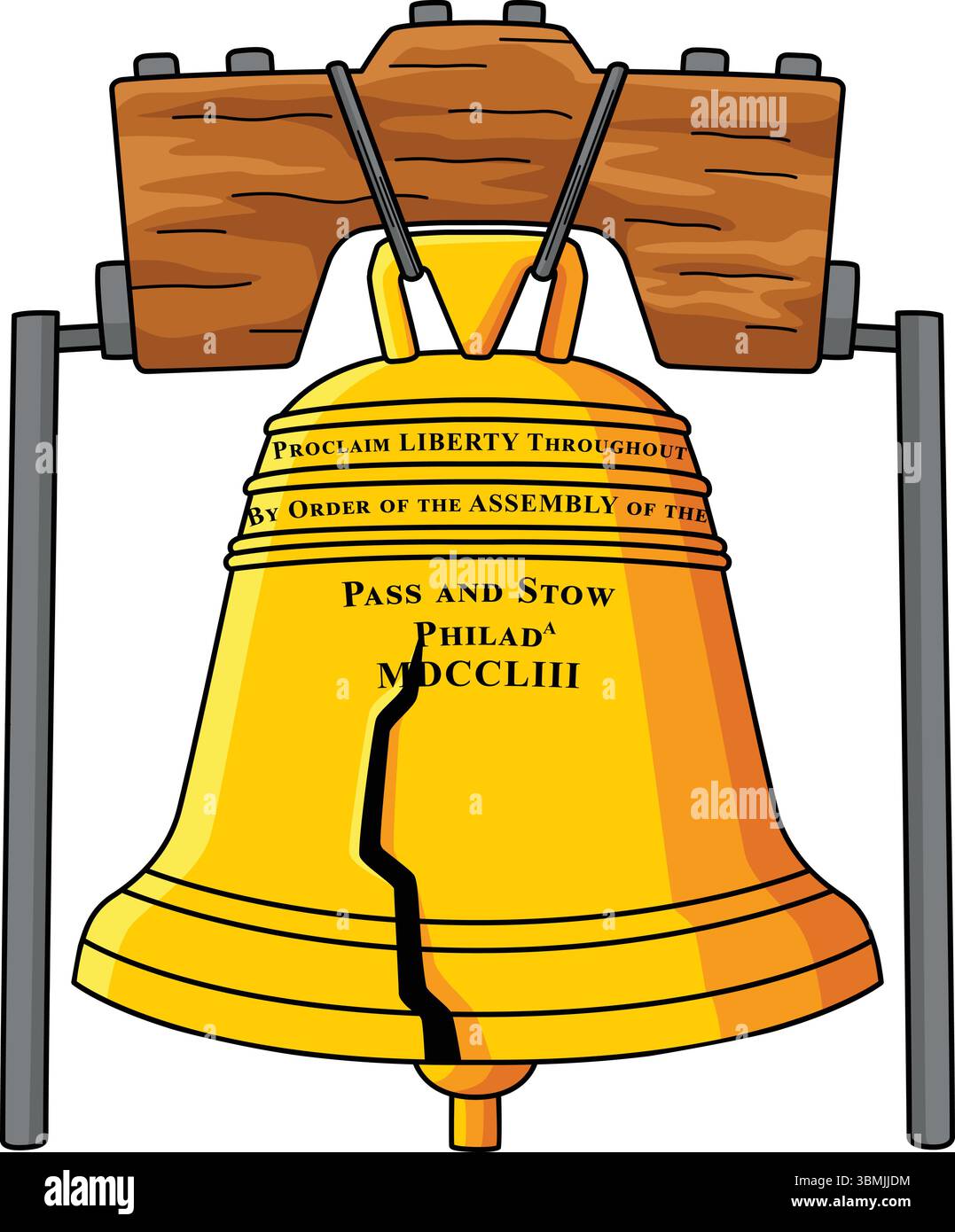 4th of July Liberty Bell Cartoon Colored Clipart Stock Vector Image ...