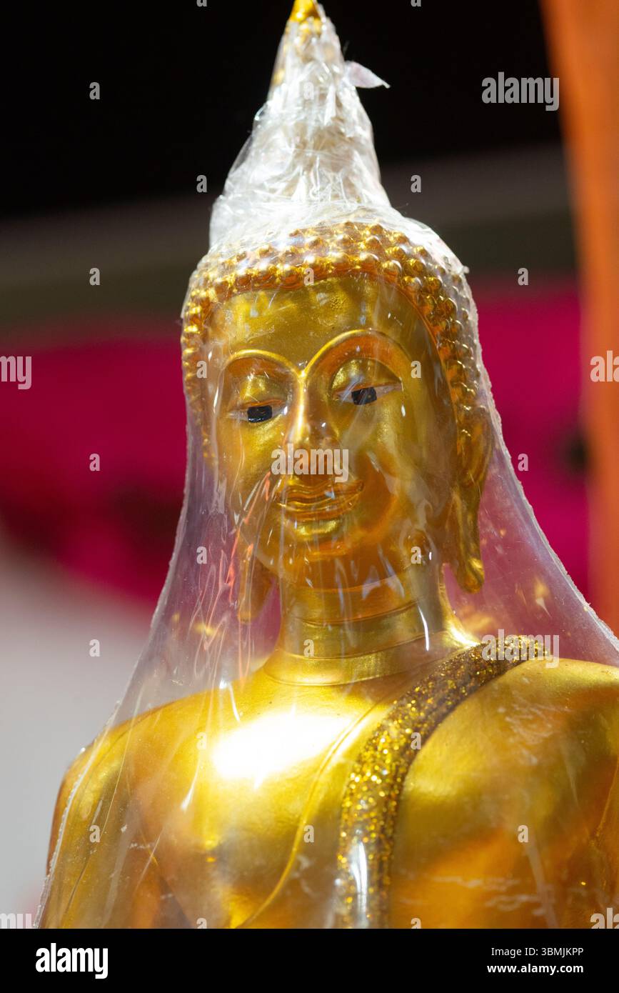 Buddha Wrapped in Plastic Stock Photo - Alamy