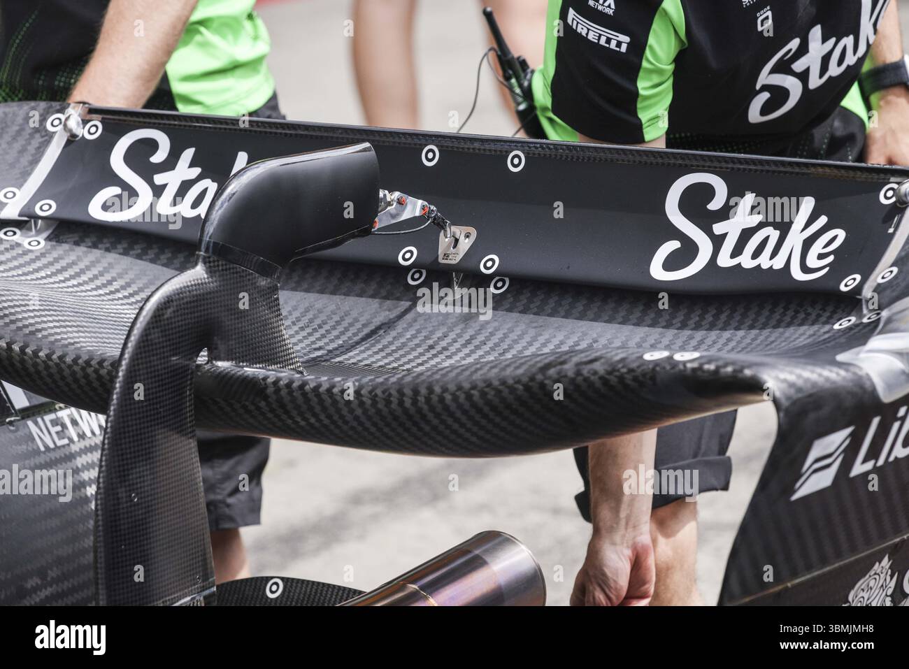 Stake F1 Team Kick C45, mechanical detail rear wing aerodynamism ...
