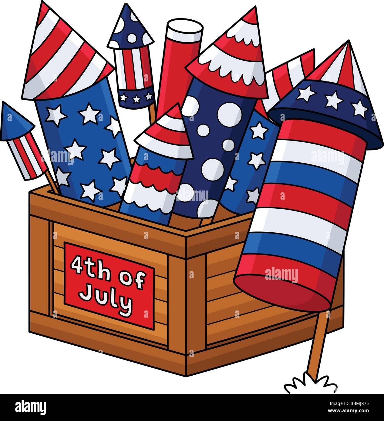 4th of July Fireworks Cartoon Colored Clipart Stock Vector Image & Art ...