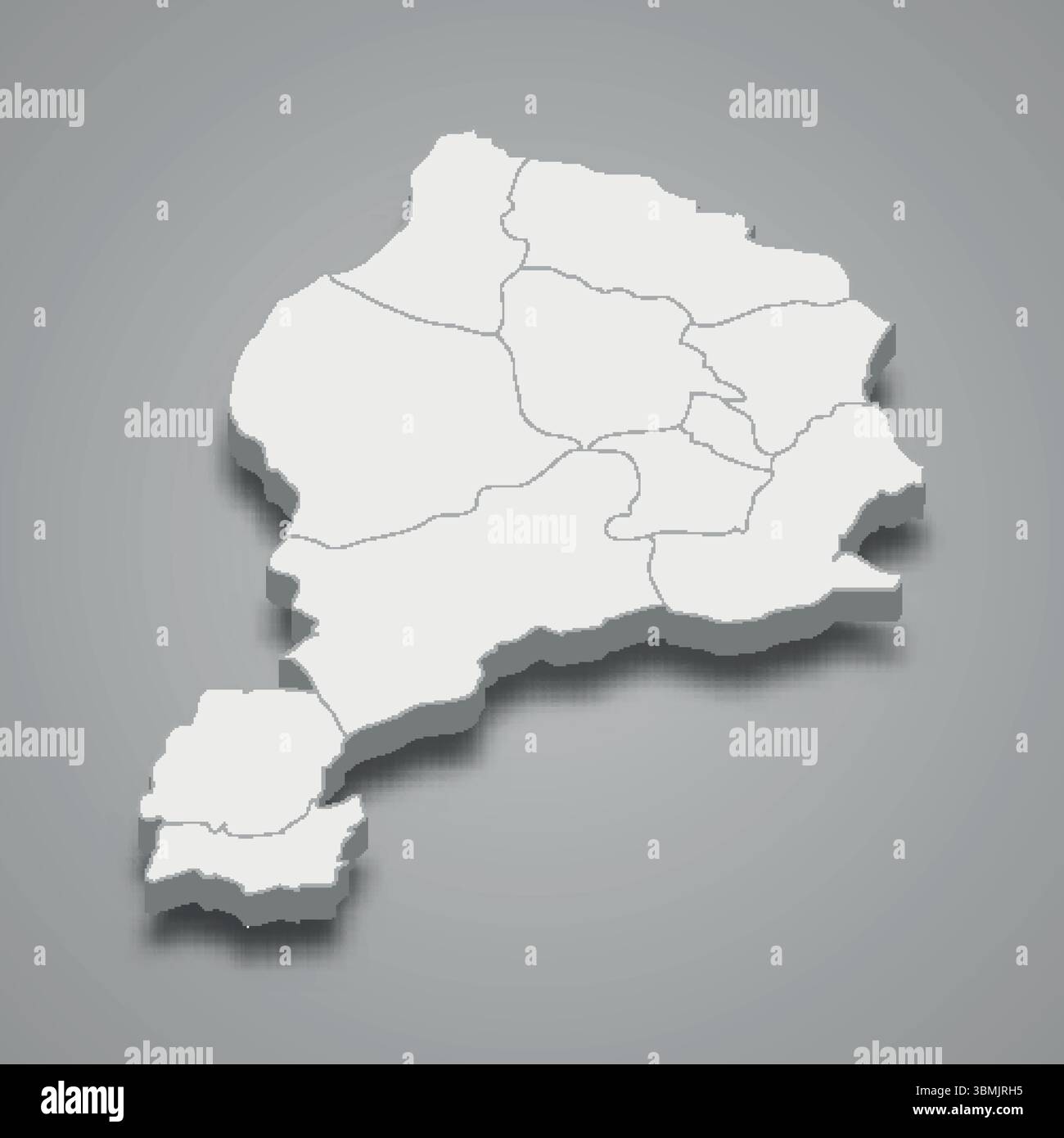 Jowzjan 3d isometric map is a region of Afghanistan, vector ...