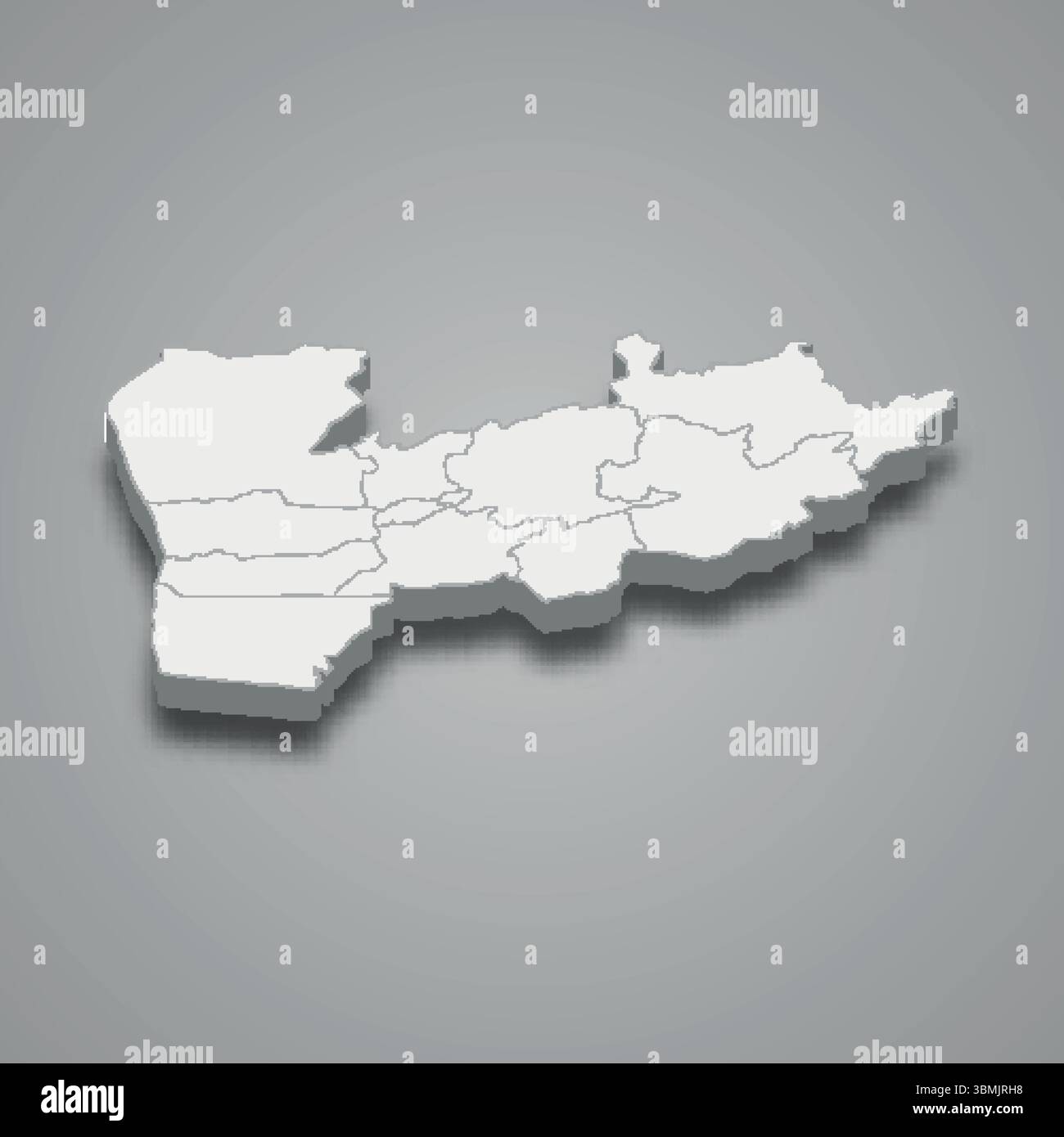 Farah 3d isometric map is a region of Afghanistan, vector illustration ...