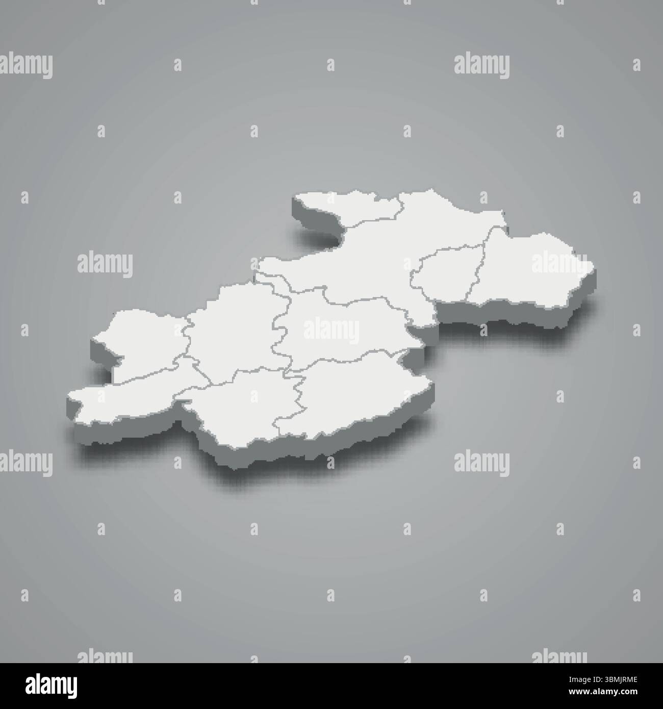 Ghor 3d isometric map is a region of Afghanistan, vector illustration ...