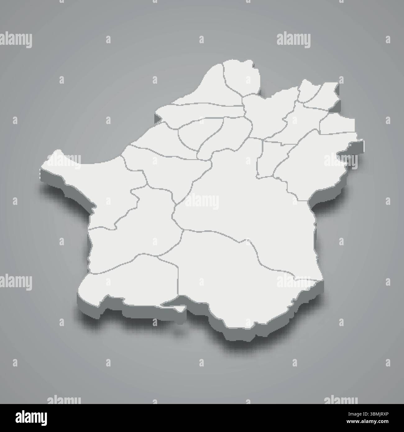 Paktika 3d isometric map is a region of Afghanistan, vector ...