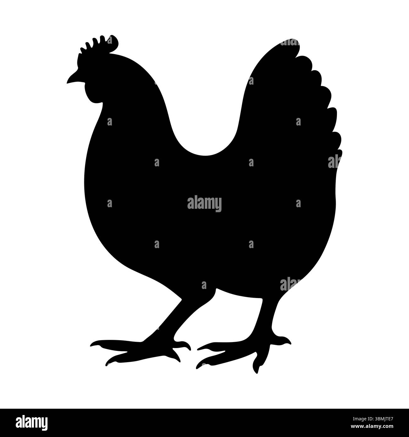 Chicken silhouette or hen silhouette standing side view Stock Vector ...