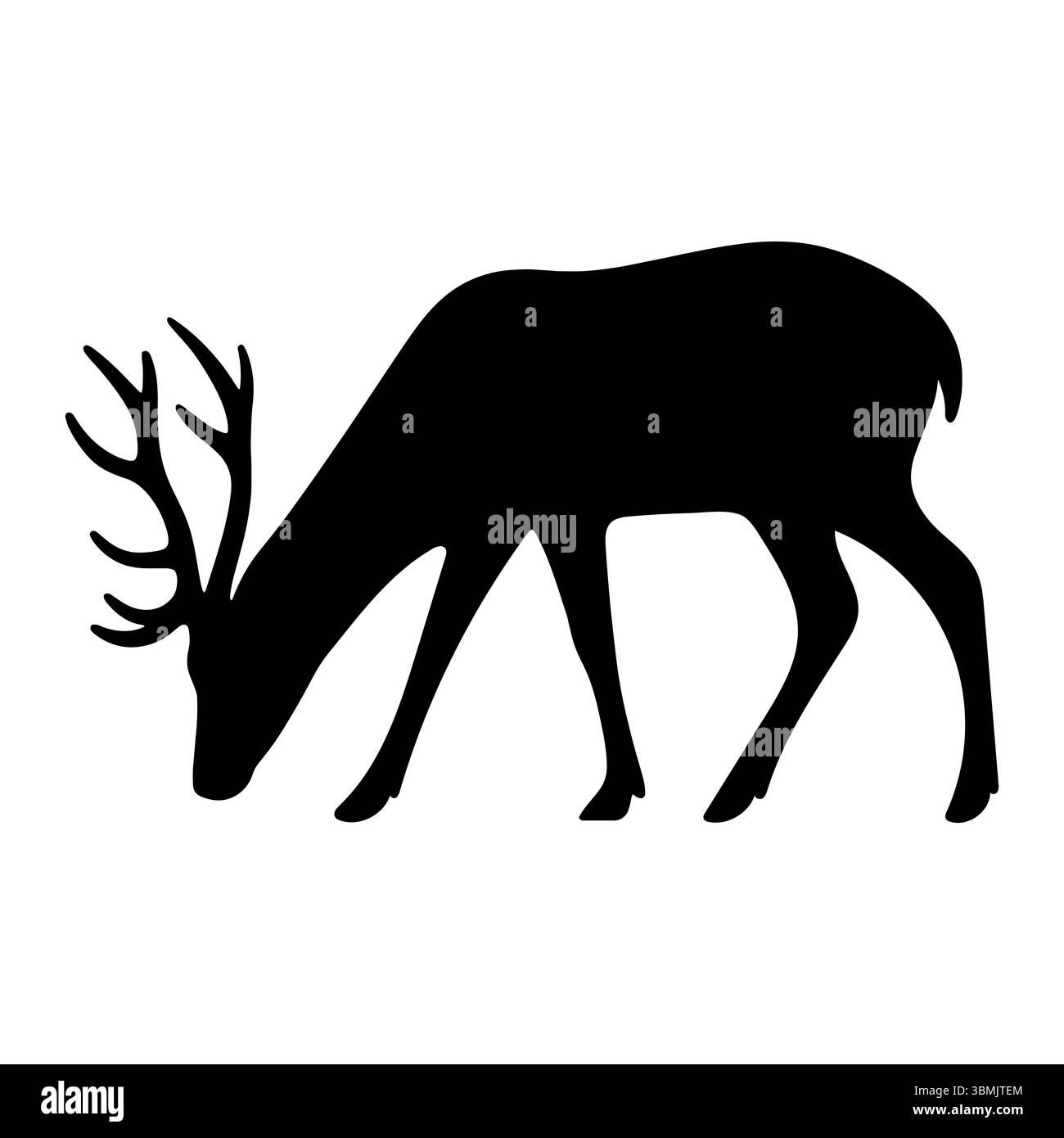 Deer silhouette grazing side view Stock Vector Image & Art - Alamy