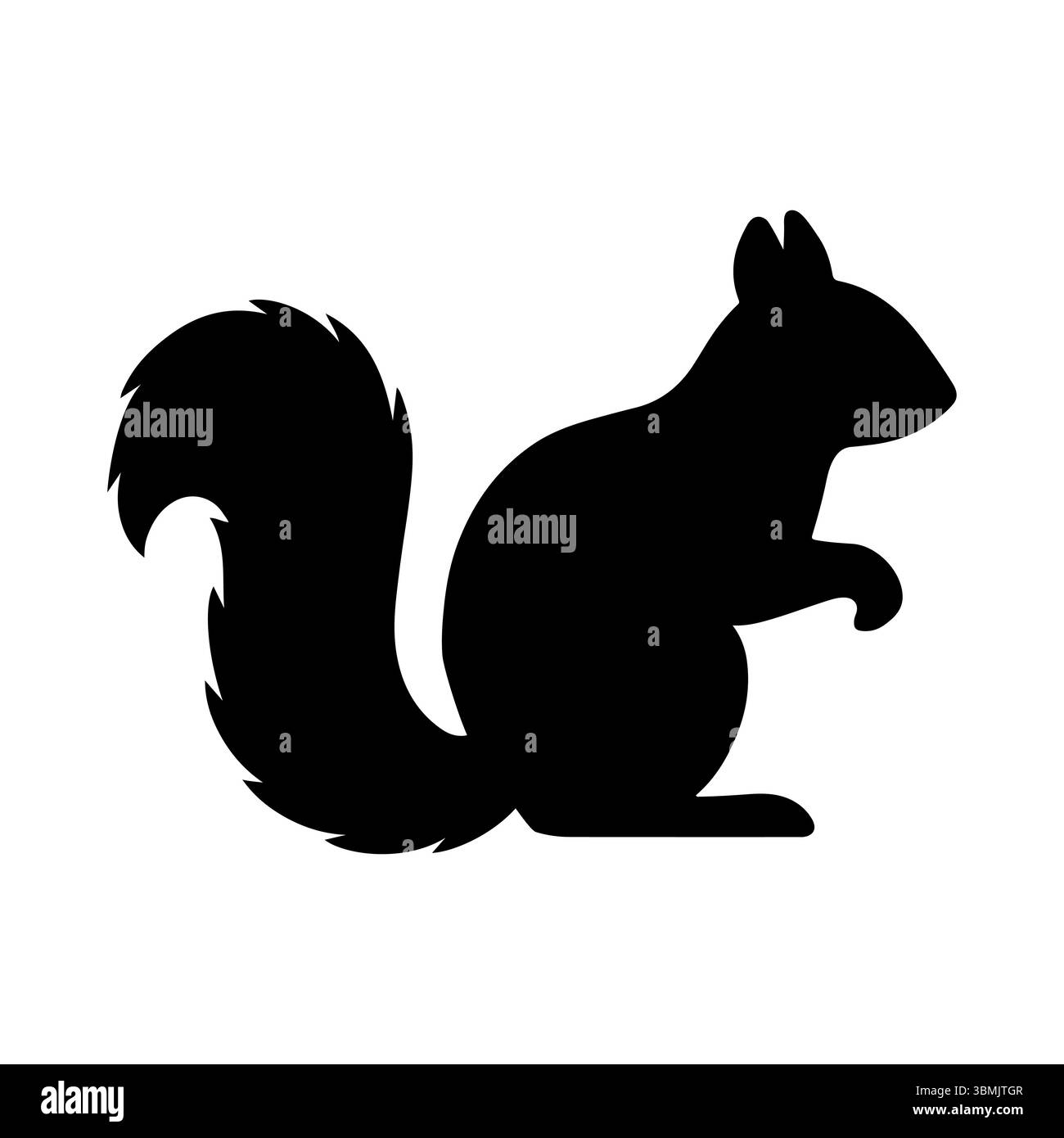 Squirrel silhouette sitting side view Stock Vector Image & Art - Alamy