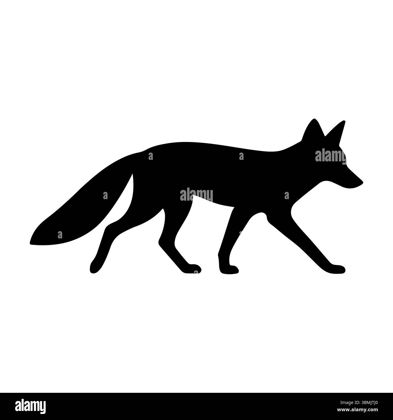 Fox silhouette walking side view Stock Vector Image & Art - Alamy