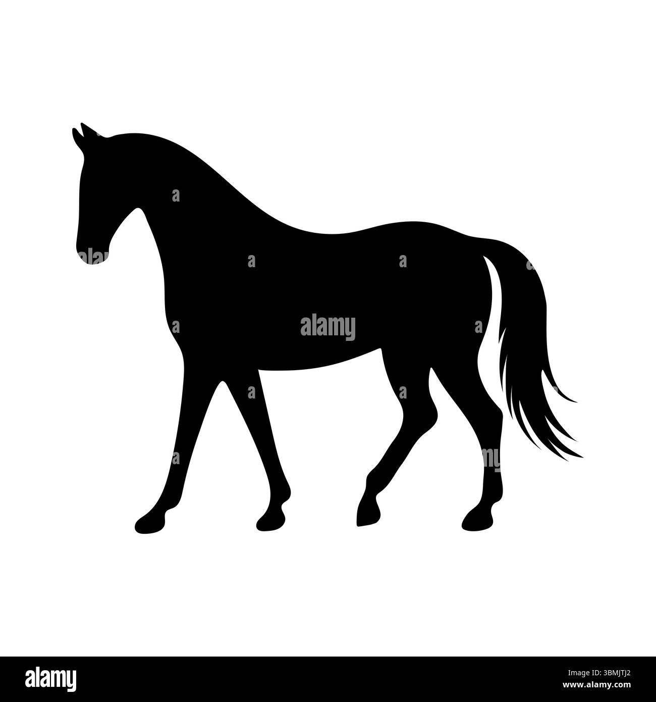 Horse silhouette standing side view 2 Stock Vector Image & Art - Alamy
