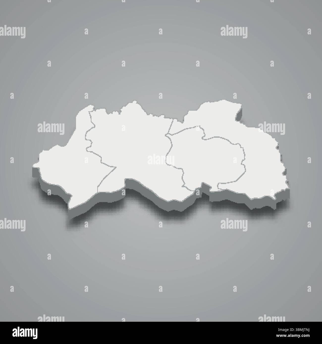 Mil-Mughan 3d isometric map is a economic region of Azerbaijan, vector ...