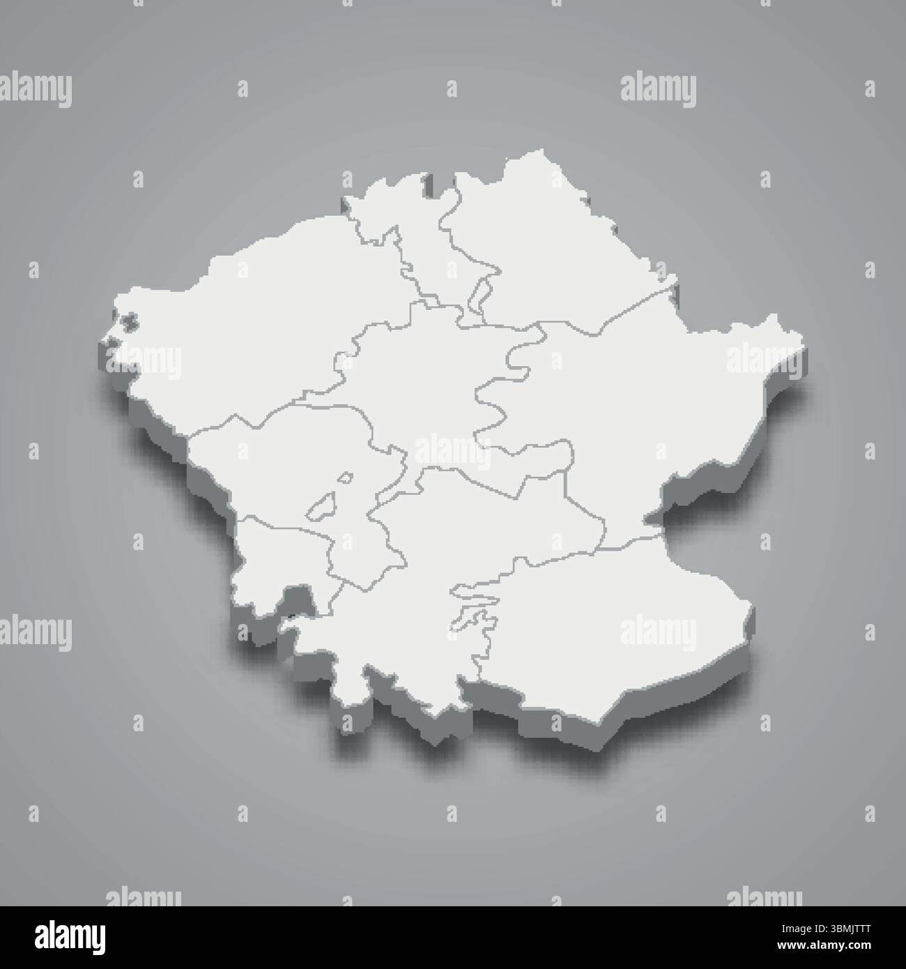 Karabakh 3d isometric map is a economic region of Azerbaijan, vector ...