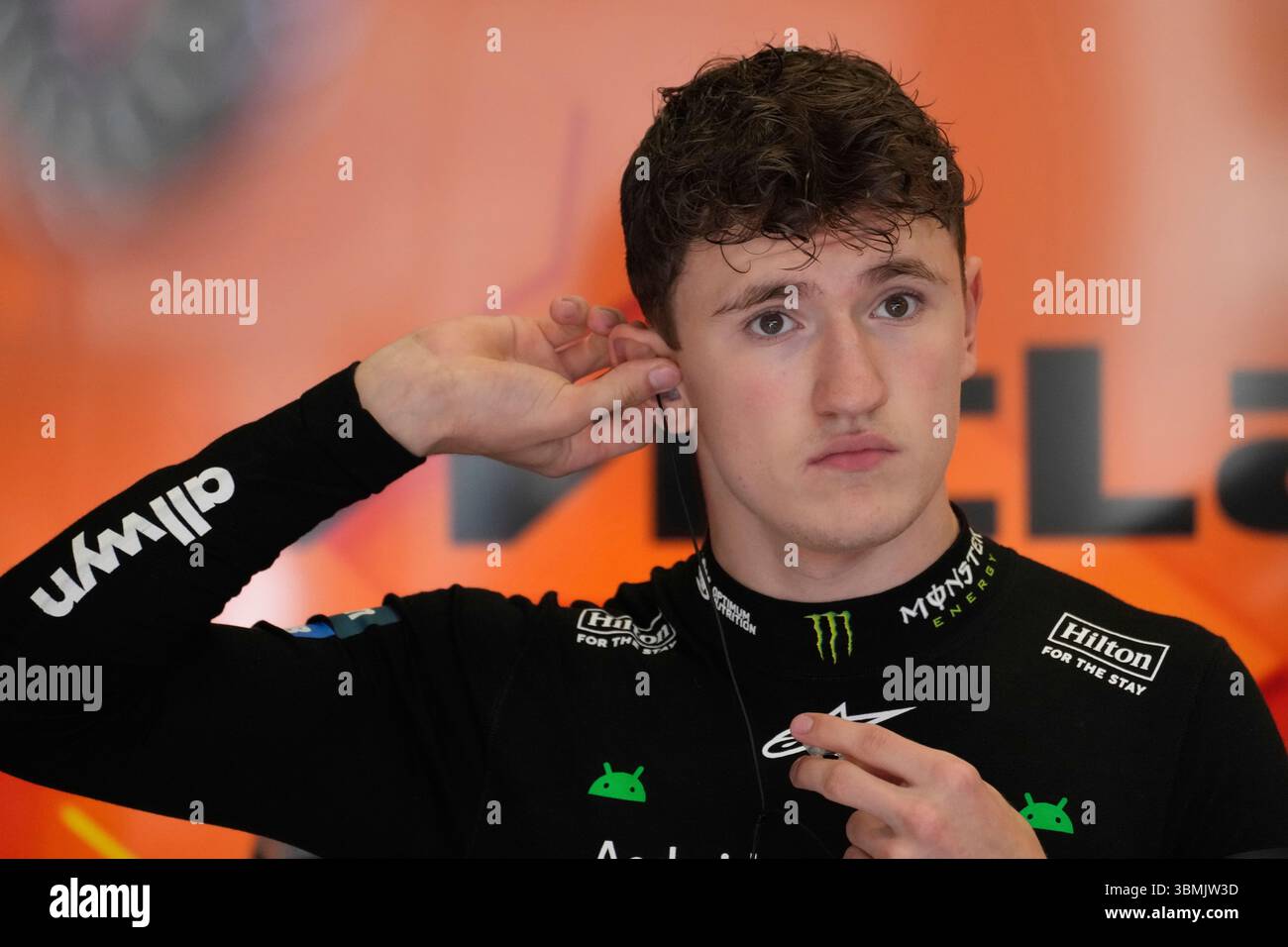 Mclaren driver Alex Dunne of Ireland prepares for the first free ...