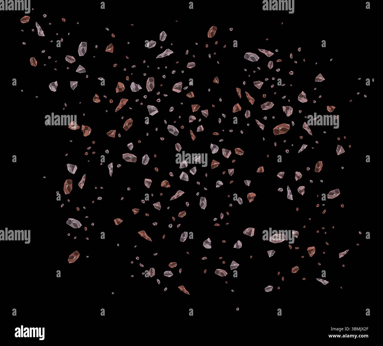 Pink Himalayan Salt Crystals Exploding on Black Background Stock Vector ...